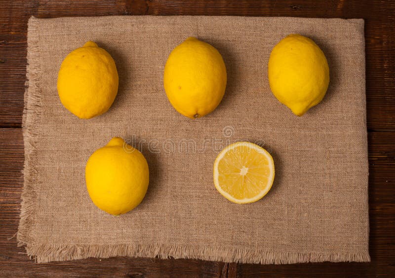 Four and a slice lemons stock image. Image of table, indoors - 80863935