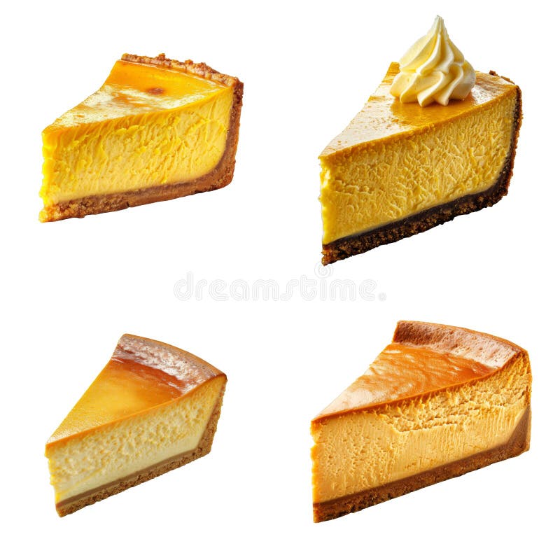 Four Slices of Cheesecake with Different Toppings Stock Image ...