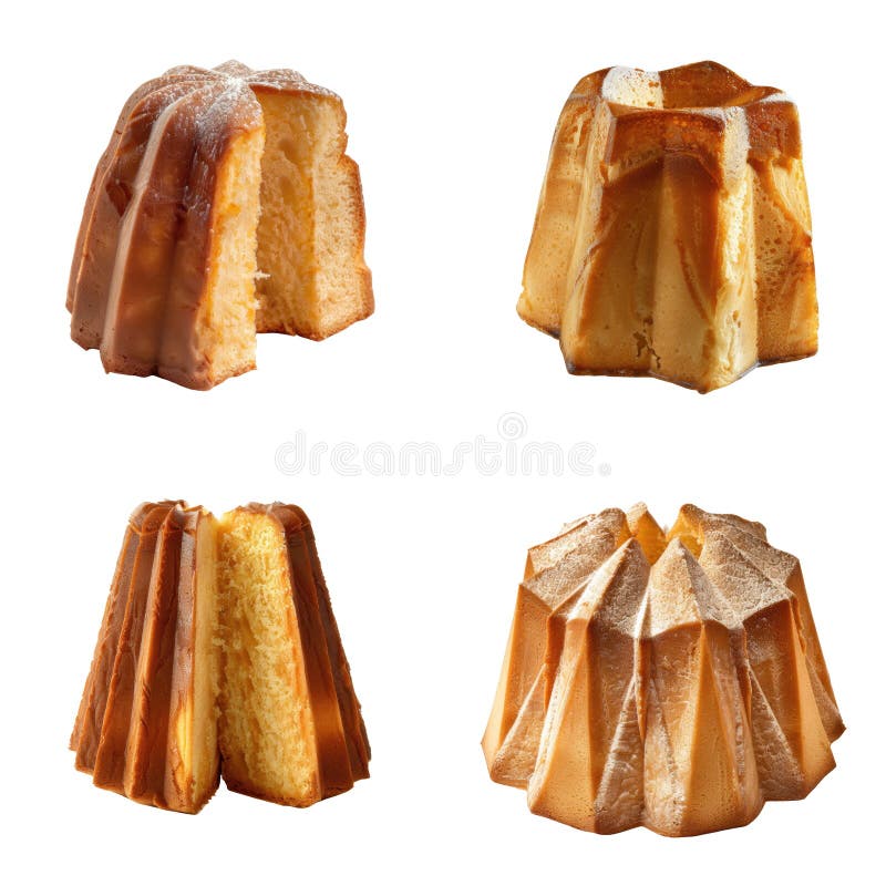 Four Slices of Pandoro Cake Isolated on White Background Stock Photo ...