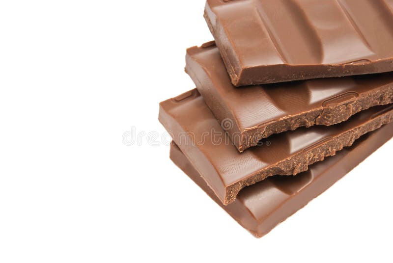 Four Slices of Sweet Chocolate Stock Image - Image of taste, sugary ...