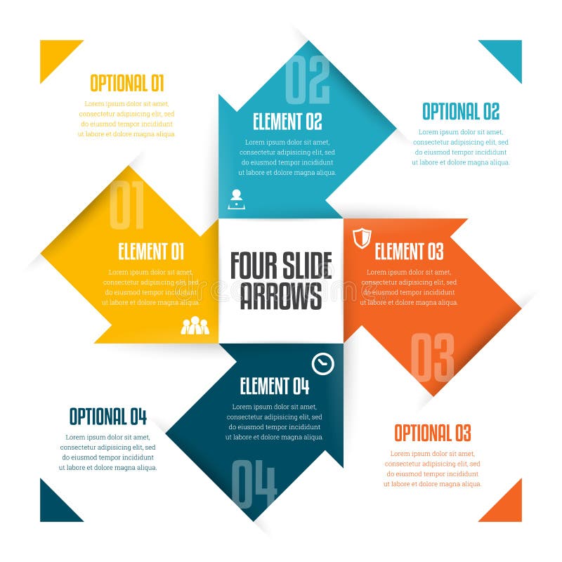 Four Slide Arrows Infographic Stock Vector - Illustration of ...