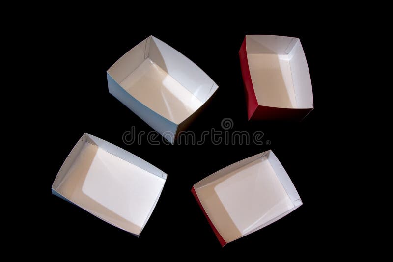 Four Small Boxes Made of Laminated Paper Stock Photo - Image of ...