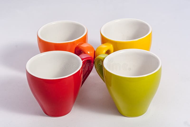 Small Tea Cups And Saucers From A Glass Teaset Stock Photo - Image of ...