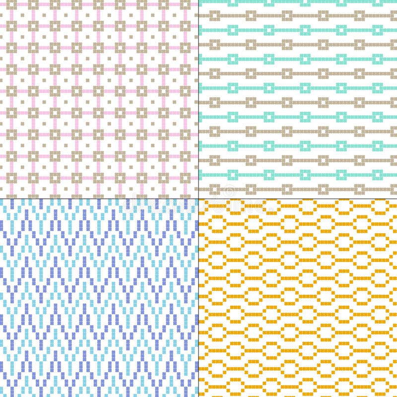 Small Geometric Pastel Vector Patterns Stock Vector - Illustration of ...