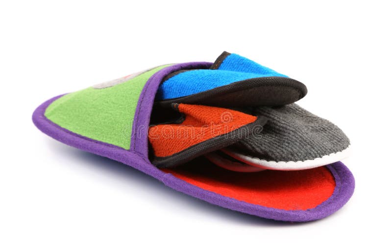 Four Small Slippers Inside a Big Stock Image - Image of foot, footwear ...