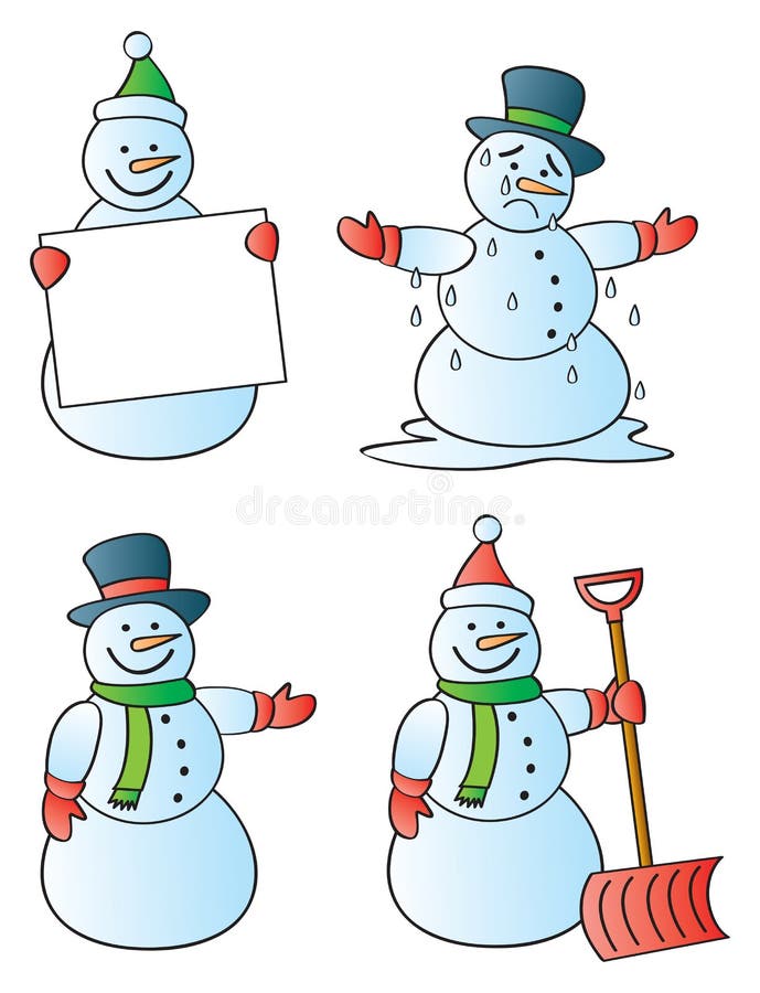 Four Snowmen stock vector. Illustration of sign, frosty - 22257162