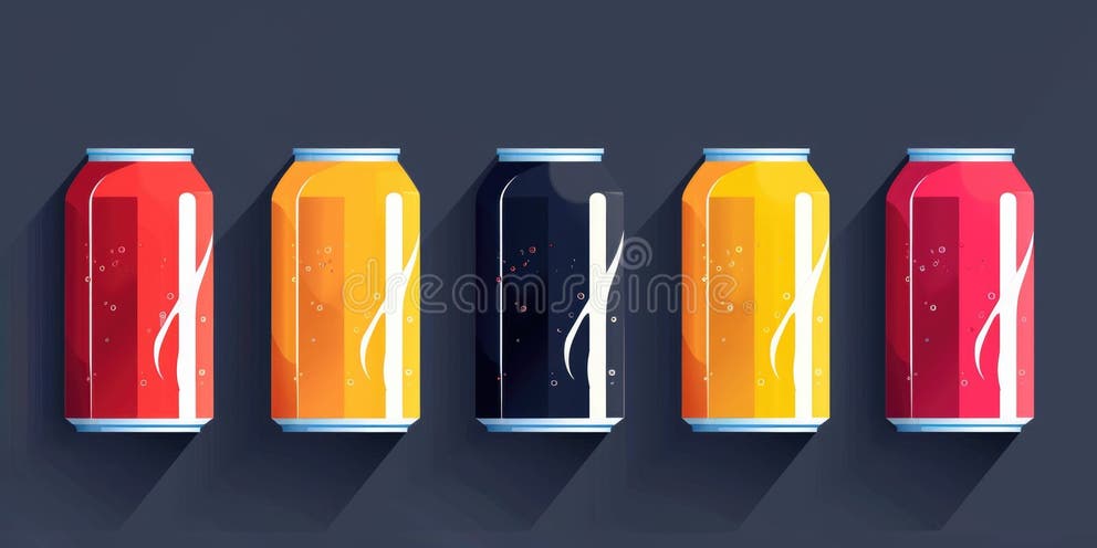 Four Sodas with Unique Colors Stock Photo - Image of liquids, setting ...