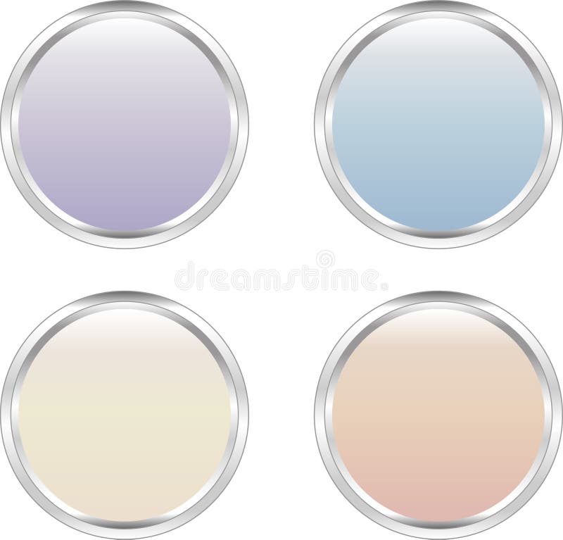 Four Soft-colored Web Buttons Stock Vector - Illustration of circle ...