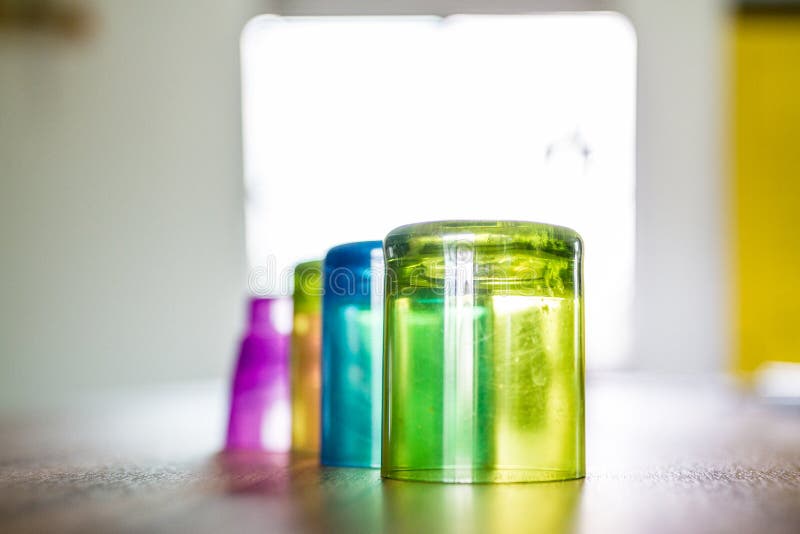 Four solid plastic. stock image. Image of colorful, party - 113543251