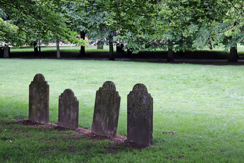 Four Solitary Gravestones stock image. Image of church - 81148069