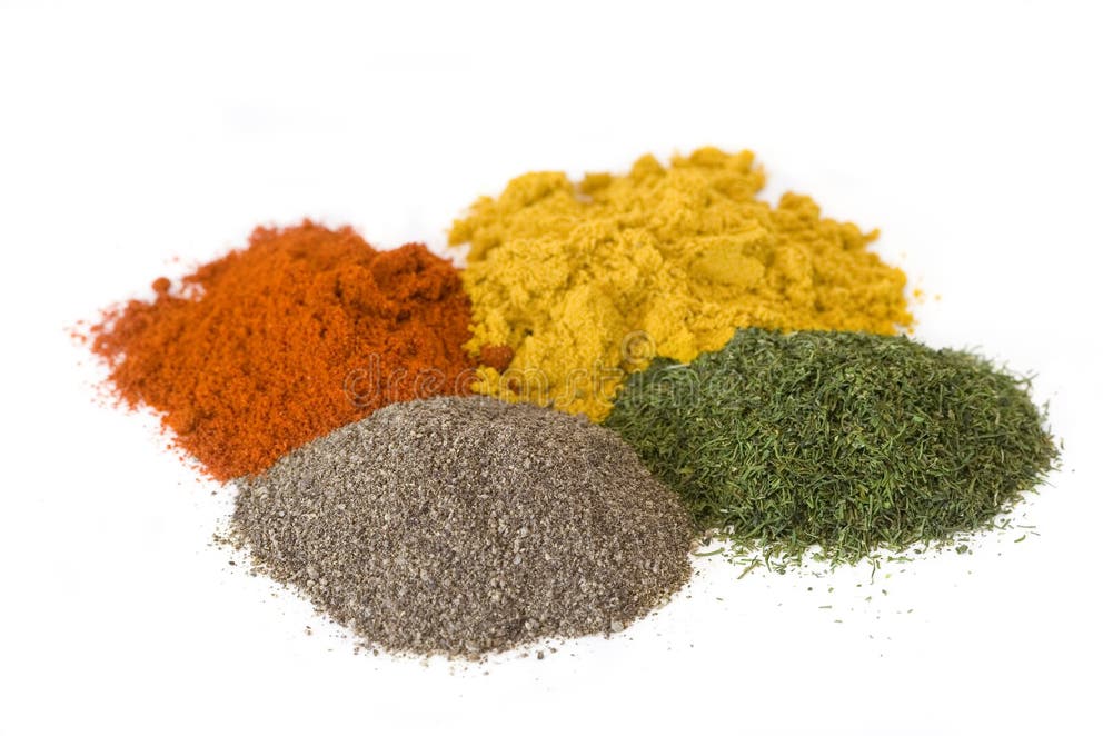 Four spices stock image. Image of rosemary, spices, white - 2276371