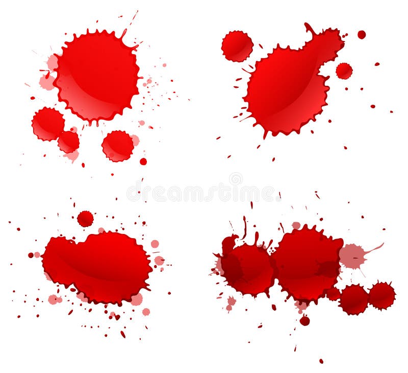 Four splashes of red color stock vector. Illustration of clipart ...