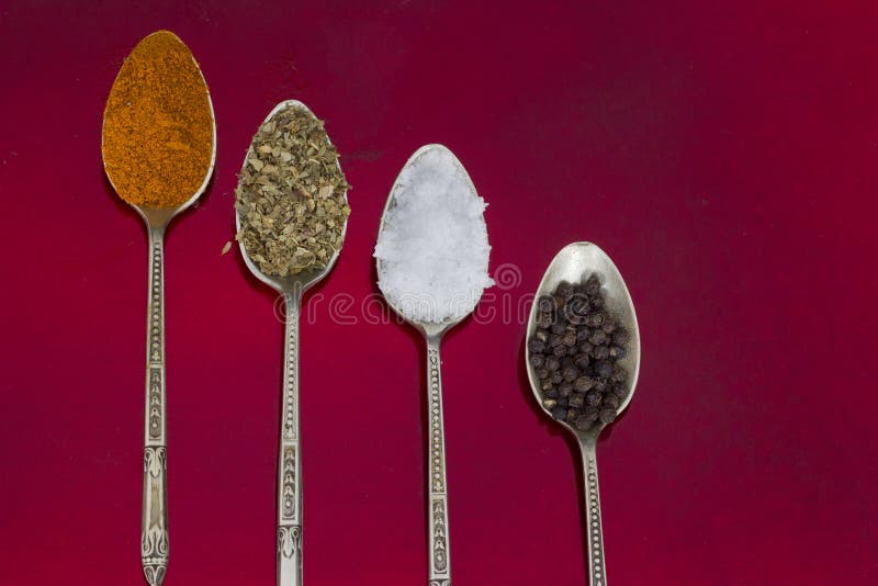 Spoons with Different Spices Stock Image - Image of powder, food: 115253171