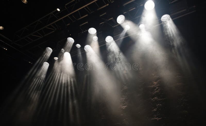 Four Spotlights on a Stage with Light Source Stock Illustration ...