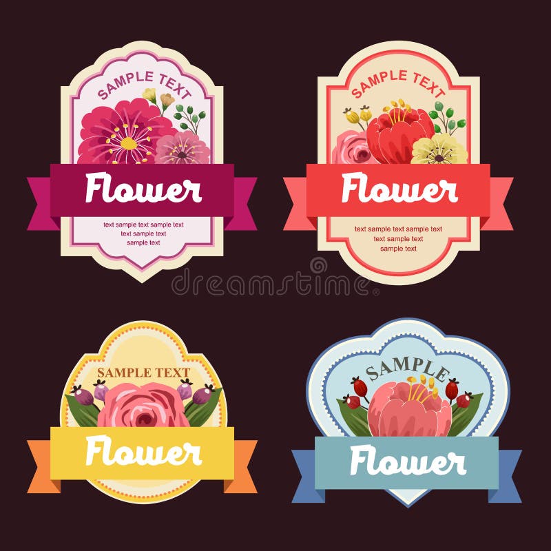 Flowers label template stock vector. Illustration of design - 27111580