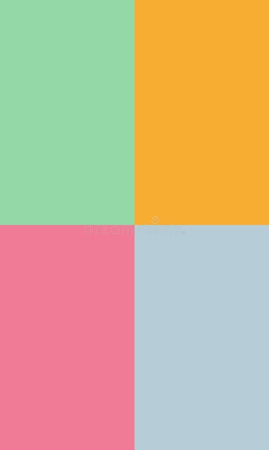 Four Square Color Blocks Mint, Orange, Pink, and Light Blue Stock ...