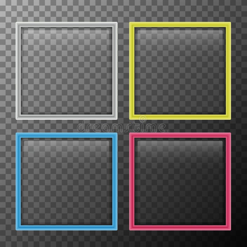 Four Square Frames in Different Colors Stock Vector - Illustration of ...