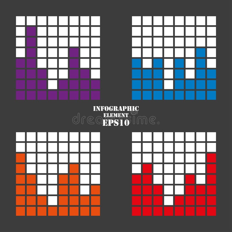 Four Square Options Infographic Design Elements. Vector Illustration ...