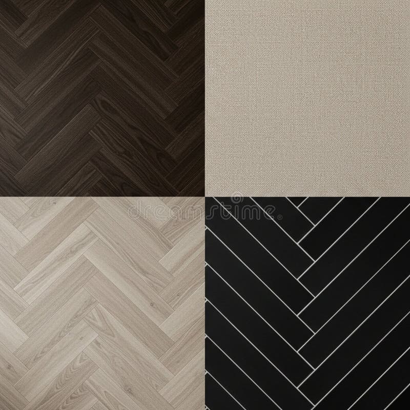 Four Square Panels Show Different Textures and Patterns. the Top Left ...