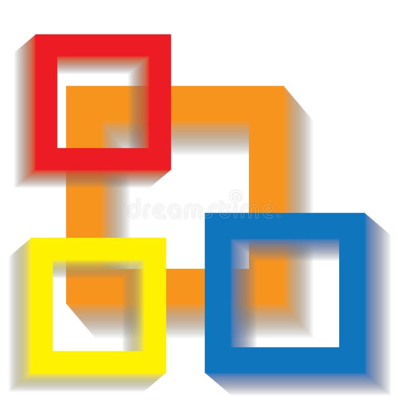 Four Squares stock vector. Illustration of colorful, color - 49038288