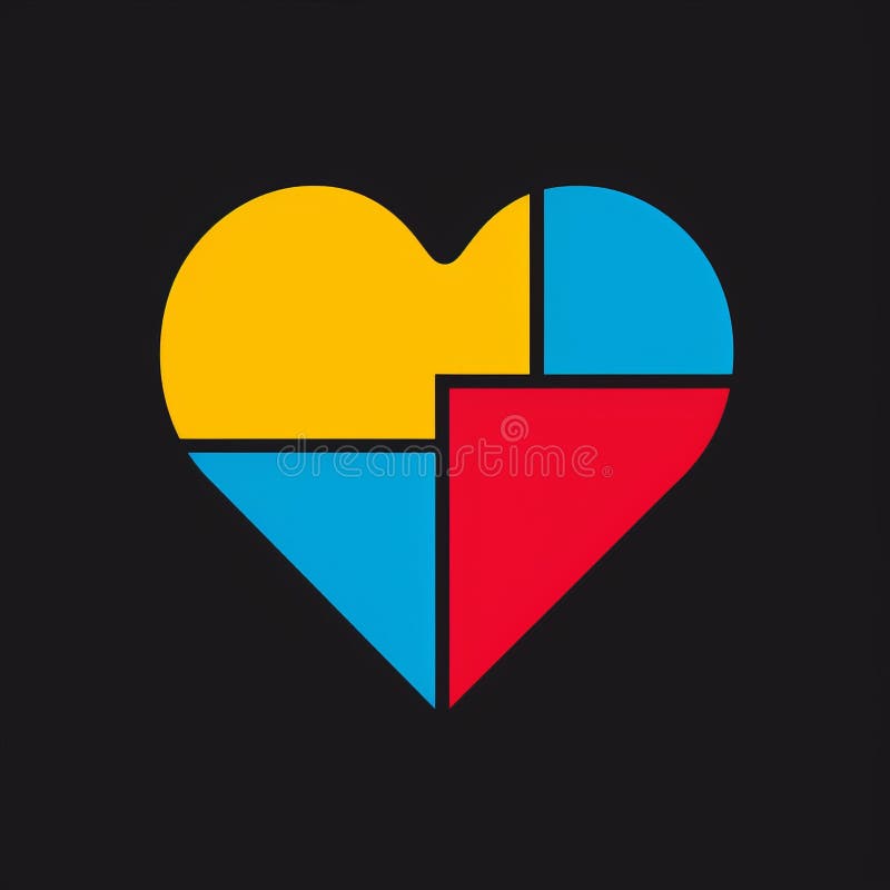 Colorful Heart: a Bauhaus-inspired Design with Bold Graphics Stock ...