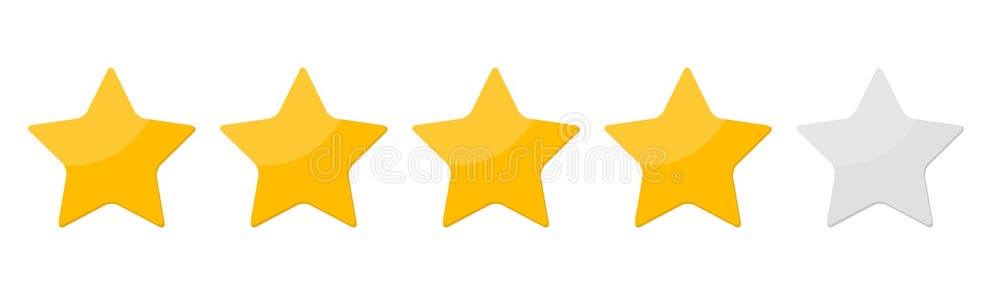Four 4 Star Rank Sign Vector Illustration Stock Illustration ...