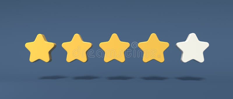 Four Star Rating Theme - 3D Render Stock Illustration - Illustration of ...