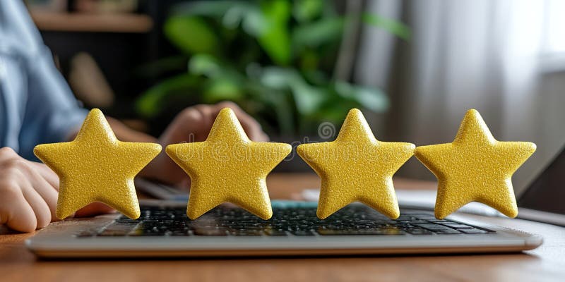 Four stars a great review stock illustration. Illustration of opinion ...