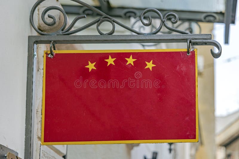 Four Stars Sign Board stock image. Image of serbia, architecture ...