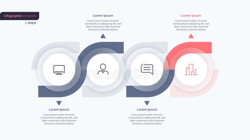 Set of Four Step Business Infographic Design Templates. Vector ...