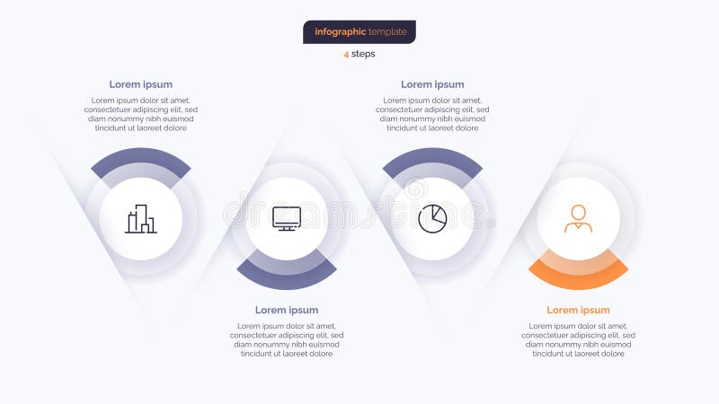 Four Step Business Infographic Design Template. Vector Illustration ...