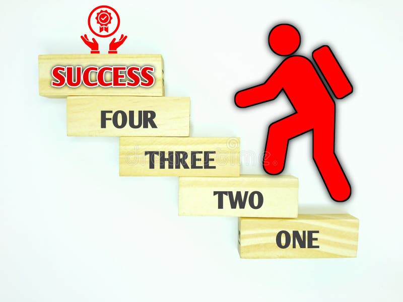 Four Step To Success. Business Performance Ladder Stock Photo - Image ...