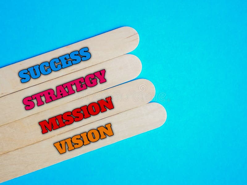 Four Step To Success Vision, Mission, Strategy and Success. Business ...