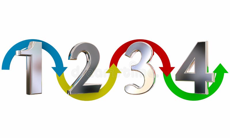 Four 4 Steps Arrows Levels Numbers Stock Illustration - Illustration of ...