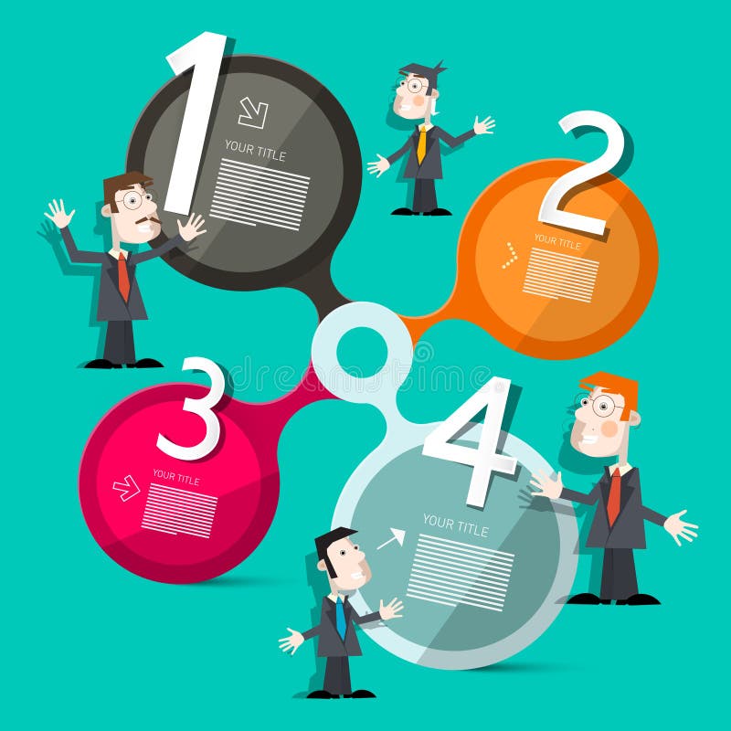 Four Steps Circle Vector Infographic Layout Stock Vector - Illustration ...