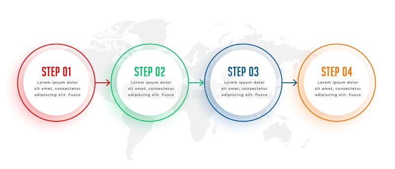 Four Steps Circular Infographic Template in Colors Stock Vector ...