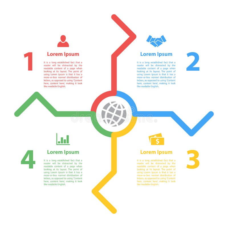 Four Steps Sequence Process Diagram Infographic Layout Concept Stock ...
