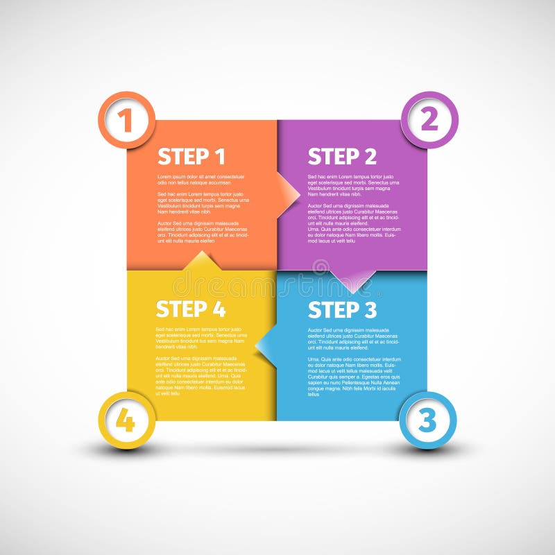 Four Steps Template with Circles Stock Vector - Illustration of advance ...