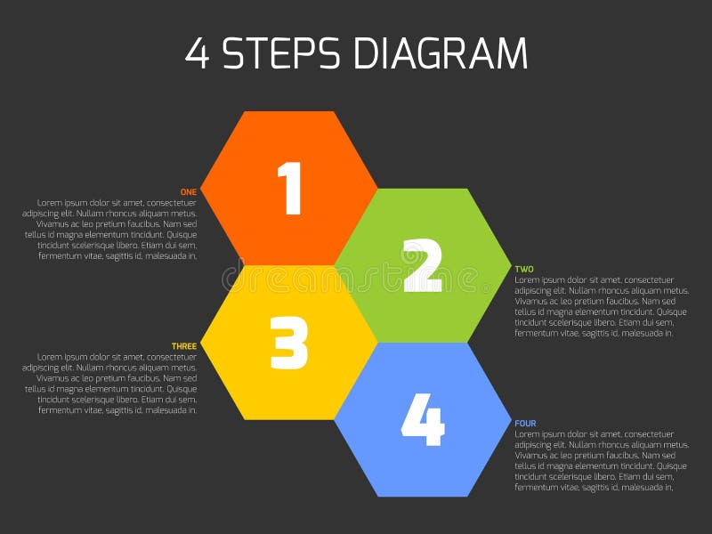Four Steps Diagram of Colourful Arrows Stock Illustration ...