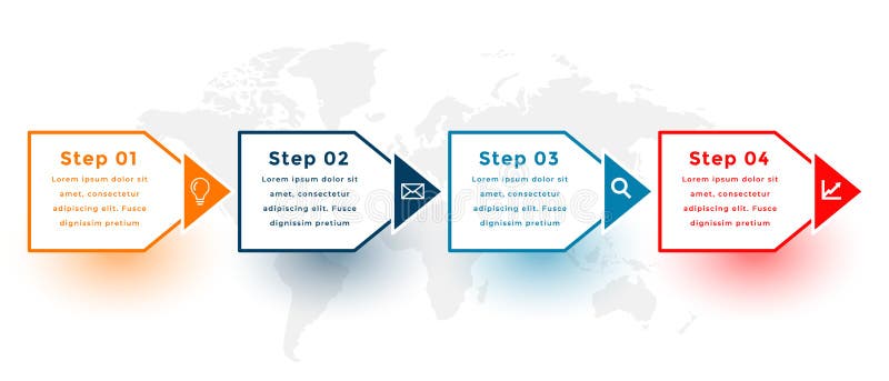 Four Steps Directional Business Infographic Template Design Stock ...