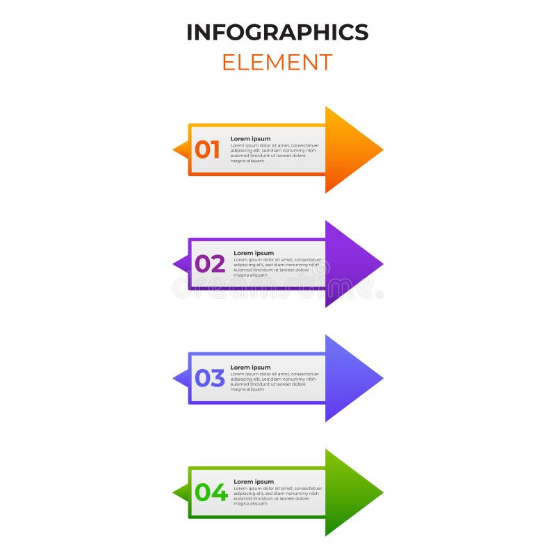 Four Steps Gradient Infographic Element with Business Icon. Infographic ...