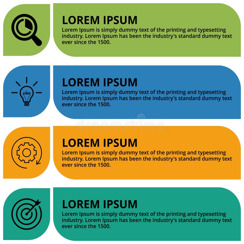Four Steps Infgraphics with Icons Vector Stock Vector - Illustration of ...