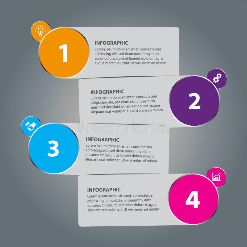 Four Steps Info Graphics Set Stock Vector - Illustration of illustrate ...