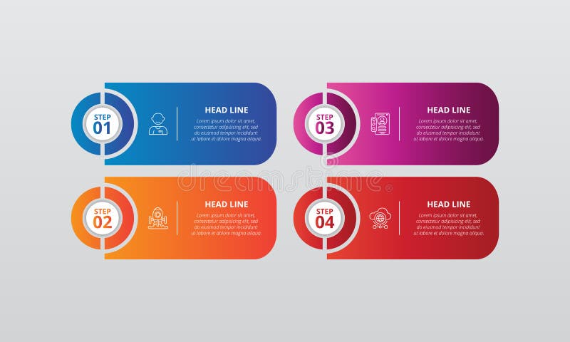 Four Steps Infographic Design Elements for Your Business Vector ...