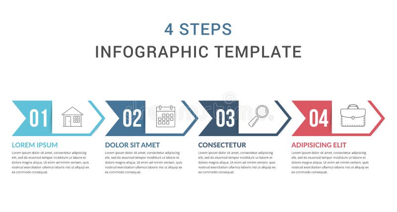 Four Steps Infographic Template Stock Vector - Illustration of plan ...