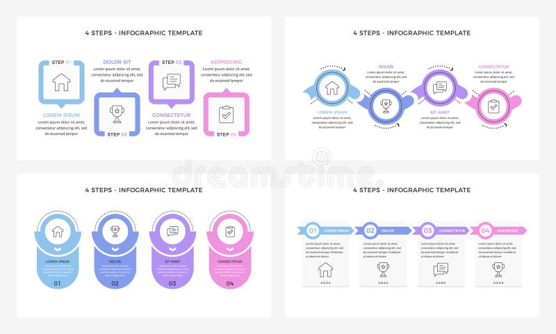Four Steps - Infographic Templates Stock Vector - Illustration of ...