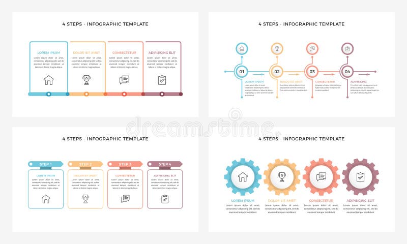 Four Steps - Infographic Templates Stock Illustration - Illustration of ...