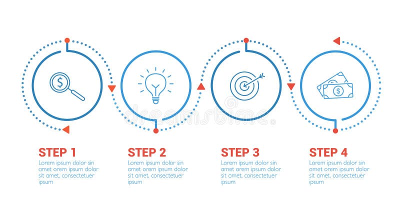 Four Steps Infographics, Business Success Stock Vector - Illustration ...