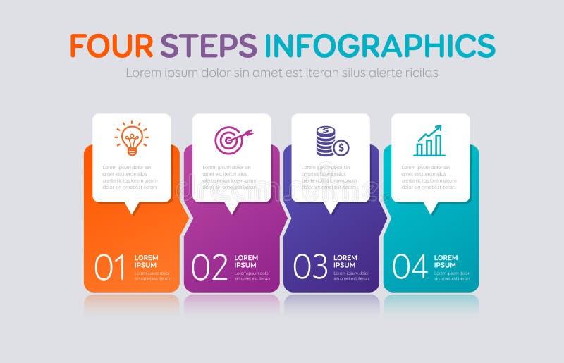Four Steps Infographics stock vector. Illustration of layout - 115312358