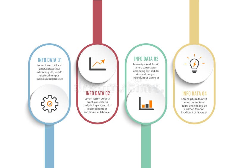 Four Steps Infographics. Can Illustrate a Strategy, Workflow or Team ...